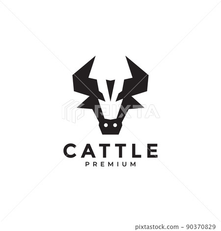 head cow modern shape livestock logo design... - Stock Illustration ...