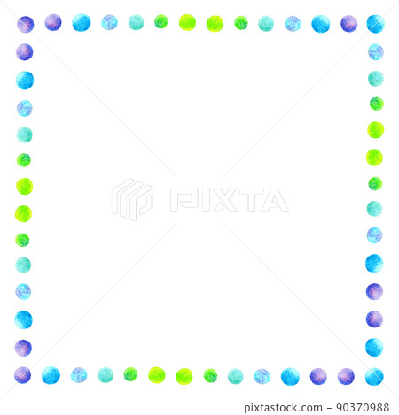 Cool polka dot frame hand-painted watercolor... - Stock Illustration ...