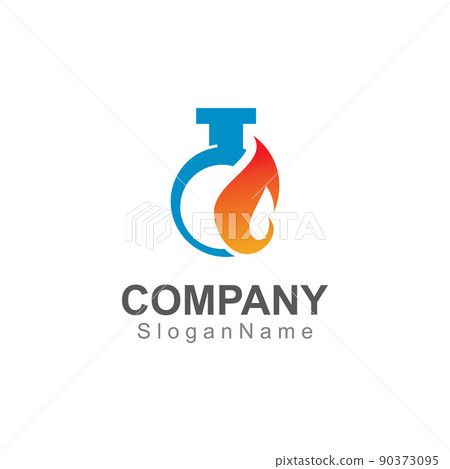 Lab with fire Logo Design Concept Vector.... - Stock Illustration ...