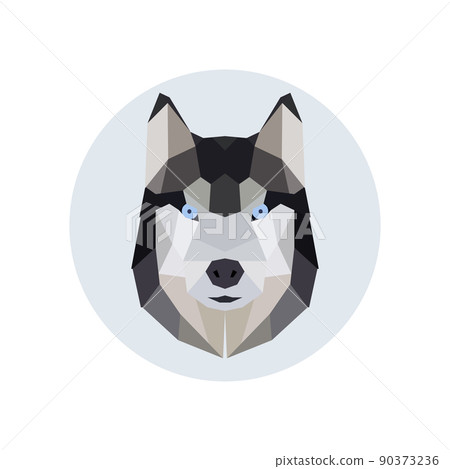 Husky head polygonal style. - Stock Illustration [90373236] - PIXTA