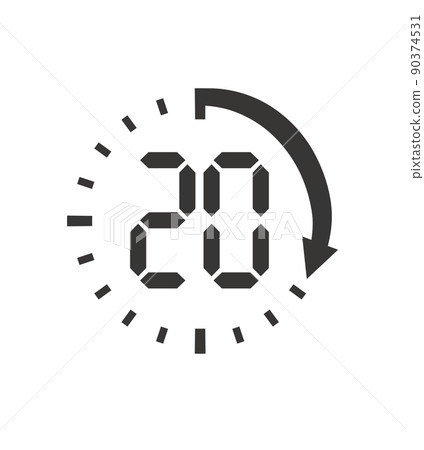 Simple 20 minute timer clock icon - Stock Illustration [90374531] - PIXTA
