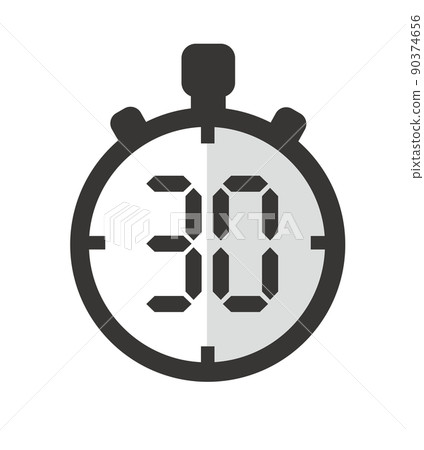 Simple 30 minute timer clock icon - Stock Illustration [90374656] - PIXTA
