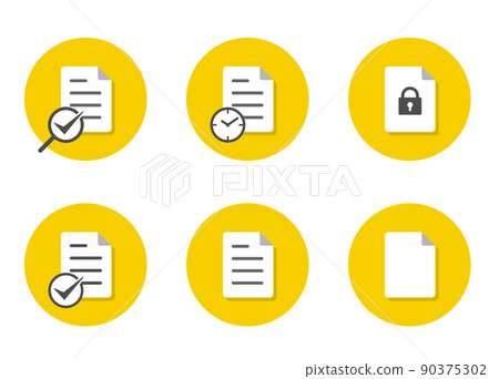 Document data icon set - Stock Illustration [90375302] - PIXTA