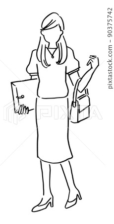 Simple illustration line drawing youth - Stock Illustration [90375742 ...