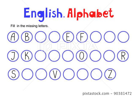 English alphabet fill in missing letters... - Stock Illustration ...