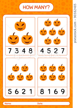 How many counting game with jack o' lantern.... - Stock Illustration ...
