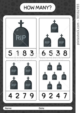 How many counting game with tombstone....-插圖素材 [90382493] - PIXTA圖庫