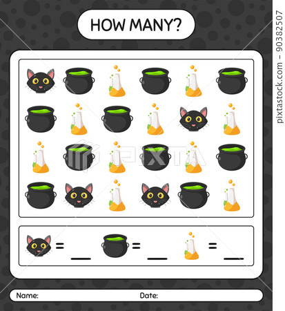 How many counting game with halloween icon.... - Stock Illustration ...