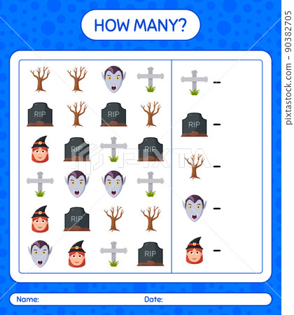 How many counting game with halloween icon.... - Stock Illustration ...