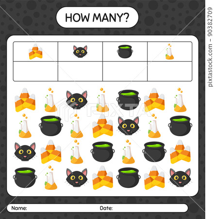 How many counting game with halloween icon.... - Stock Illustration ...