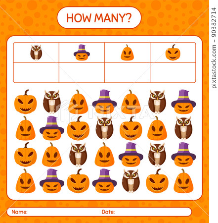 How many counting game with halloween icon.... - Stock Illustration ...