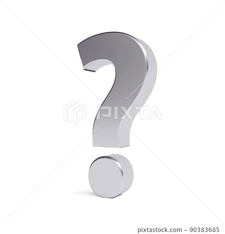 Metal question mark isolated on white. 3d image - Stock Illustration ...