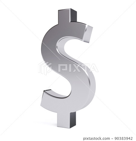 Metal dollar sign. 3d image - Stock Illustration [90383942] - PIXTA