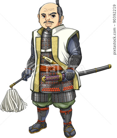 Ieyasu Tokugawa standing with a command - Stock Illustration [90392219 ...
