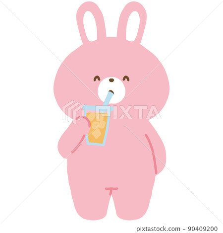 Simple Rabbit-san, the drink is very delicious. - Stock Illustration ...