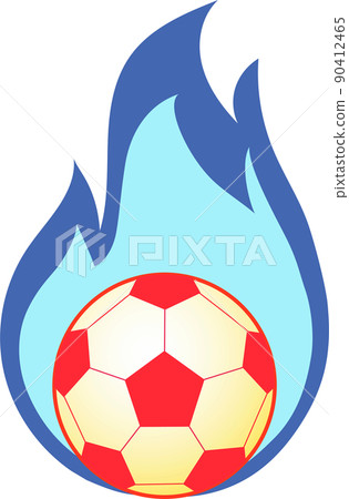Blue Flaming Soccer Ball