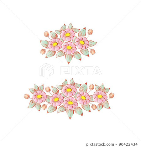 Pastel flowers hand draw bouquet - Stock Illustration [90422434] - PIXTA