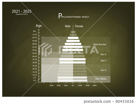 2021-2025 Population Pyramids Graphs with 5... - Stock Illustration ...