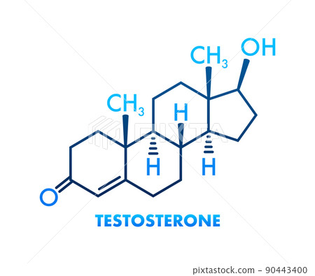 Testosterone formula. Vector thin line icon of... - Stock Illustration ...