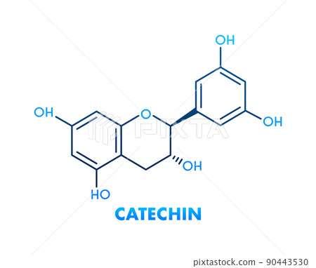 Catechin formula. Icon with green catechin formula - Stock Illustration ...