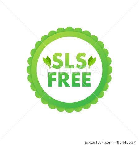 Green icon with sign sls free. Sls free on... - Stock Illustration ...