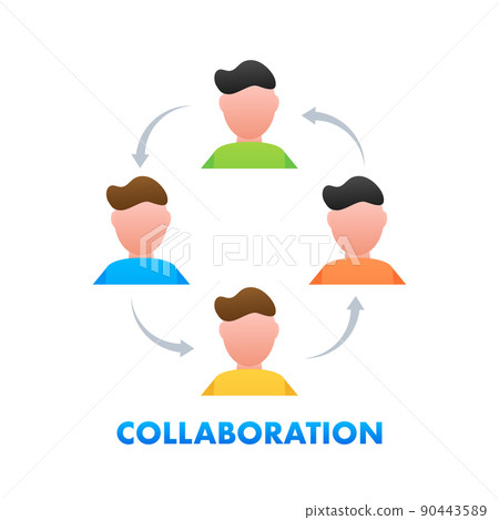 Collaboration in abstract style. Creative... - Stock Illustration ...