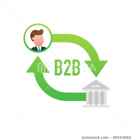 B2B sales person selling products.... - Stock Illustration [90443660 ...