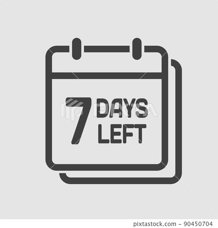 Countdown daily page calendar icon - 7 days left - Stock Illustration ...