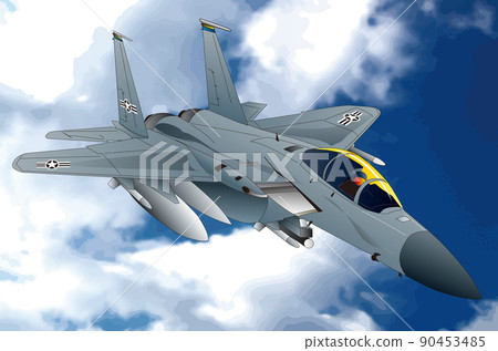 Illustration of the American jet fighter F-15... - Stock Illustration ...