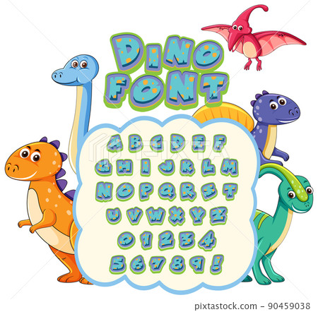 Font design for english alphabets in dinosaur...-插圖素材 [90459038] - PIXTA圖庫