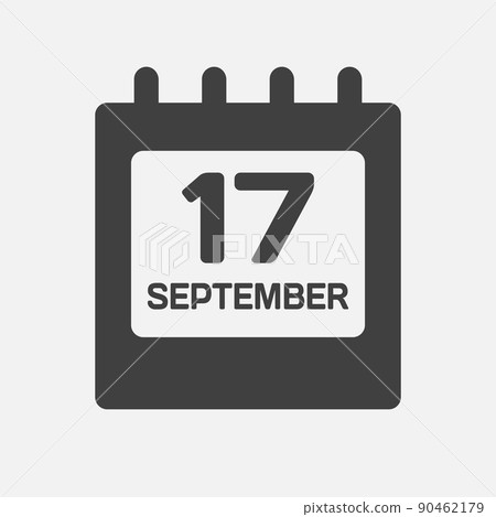 Icon day date 17 September, template calendar page-插圖素材 [90462179 ...