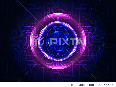 Abstract vector brain technology design... - Stock Illustration ...