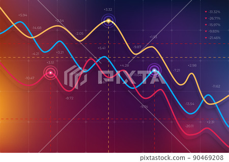 Negative chart of investment financial data....-插圖素材 [90469208] - PIXTA圖庫