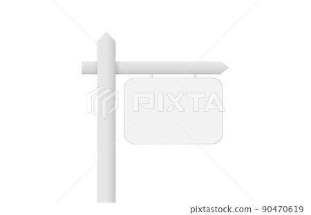 Pillar with blank white plate template - Stock Illustration [90470619 ...