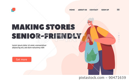 Senior Friendly Stores Landing Page Template.... - Stock Illustration ...