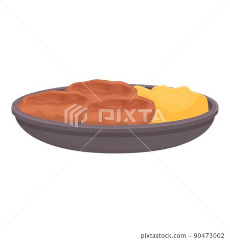 Meat cutlet icon cartoon vector. Restaurant...-插圖素材 [90473002] - PIXTA圖庫