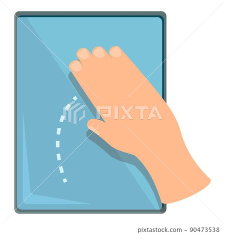 Touch tablet move icon cartoon vector. Screen... - Stock Illustration ...