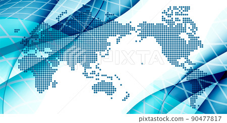 Sea wave world map - Stock Illustration [90477817] - PIXTA
