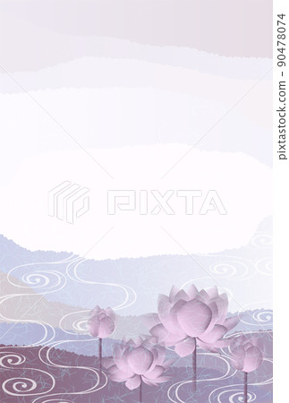 Mourning postcard lotus background - Stock Illustration [90478074] - PIXTA
