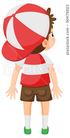 Back of a little boy cartoon character - Stock Illustration [90479803 ...