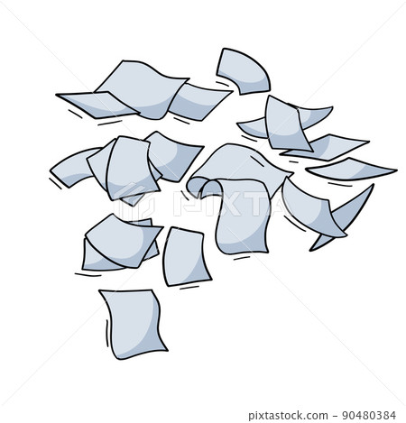 Paper files of documents fall down. Flying... - Stock Illustration ...