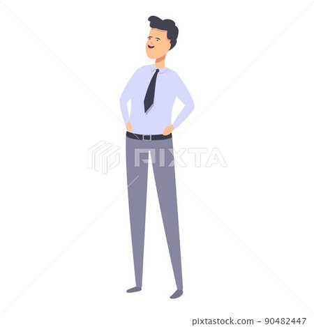 Happy manager icon cartoon vector. Social... - Stock Illustration ...