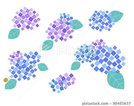 Simple and fashionable hydrangea illustration set - Stock Illustration ...