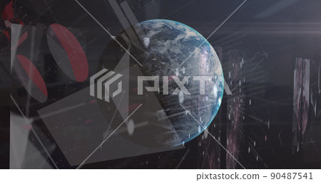 Image of data and statistics processing over... - Stock Illustration ...