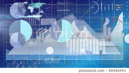 Image of data processing over blue background - Stock Illustration ...