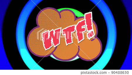 Image of wtf text over colorful circles on... - Stock Illustration ...