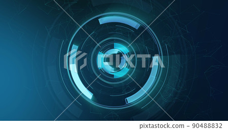 Image of scopes scanning on blue background - Stock Illustration ...