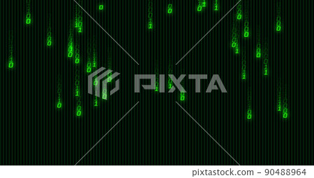 Image of green binary coding data processing... - Stock Illustration [90488964] - PIXTA