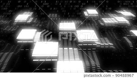 Image of binary coding data processing over...-插圖素材 [90488967] - PIXTA圖庫