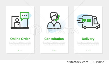 Vector banners with online order and delivery... - Stock Illustration ...